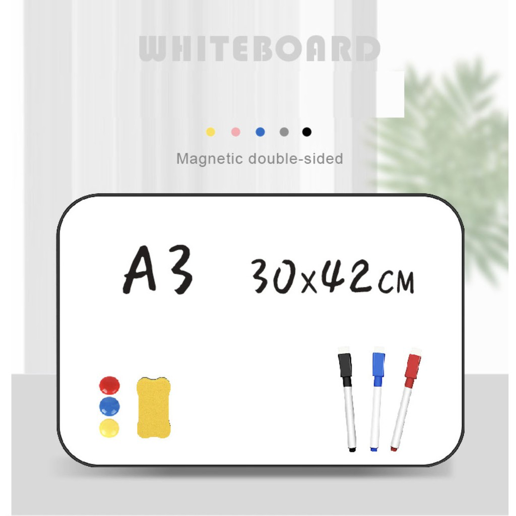(FREE GIFTS) A3 A4 Double Sided Whiteboard Home Work Home Office Teaching White Board Children ...
