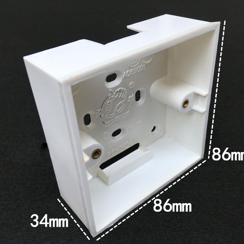 Home Improvement Type 86 Wall Mounted Bottom Box White Switch Socket ...