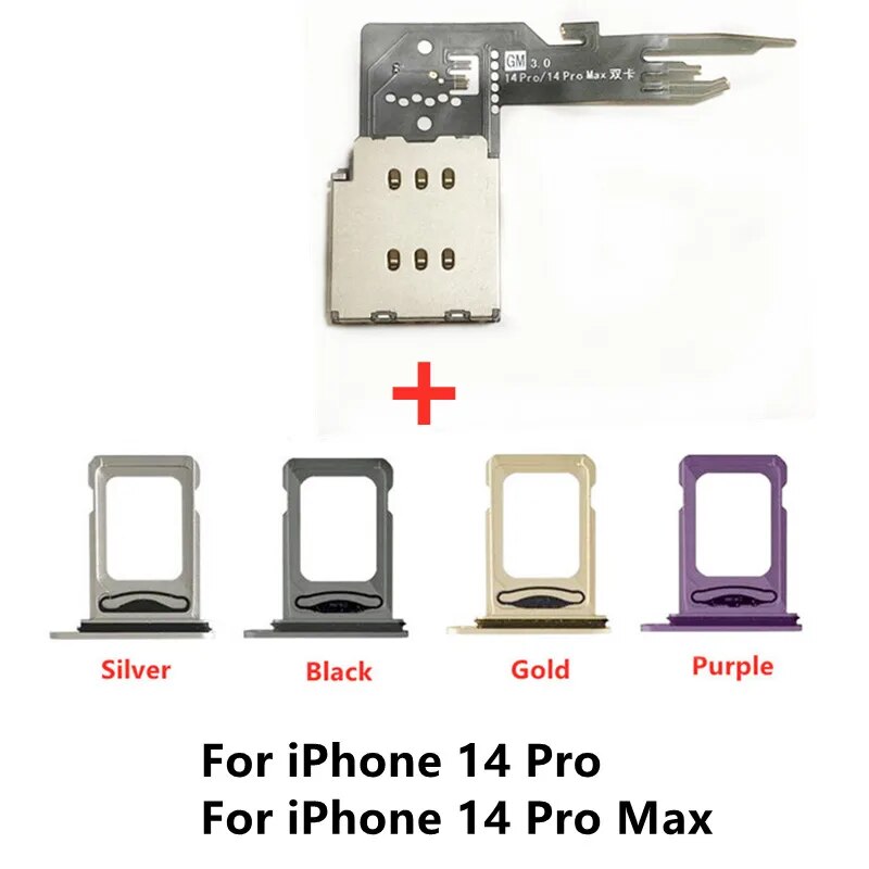Sim Card Tray Slot Holder For iPhone 14 Pro Max Dual Sim Card Reader ...