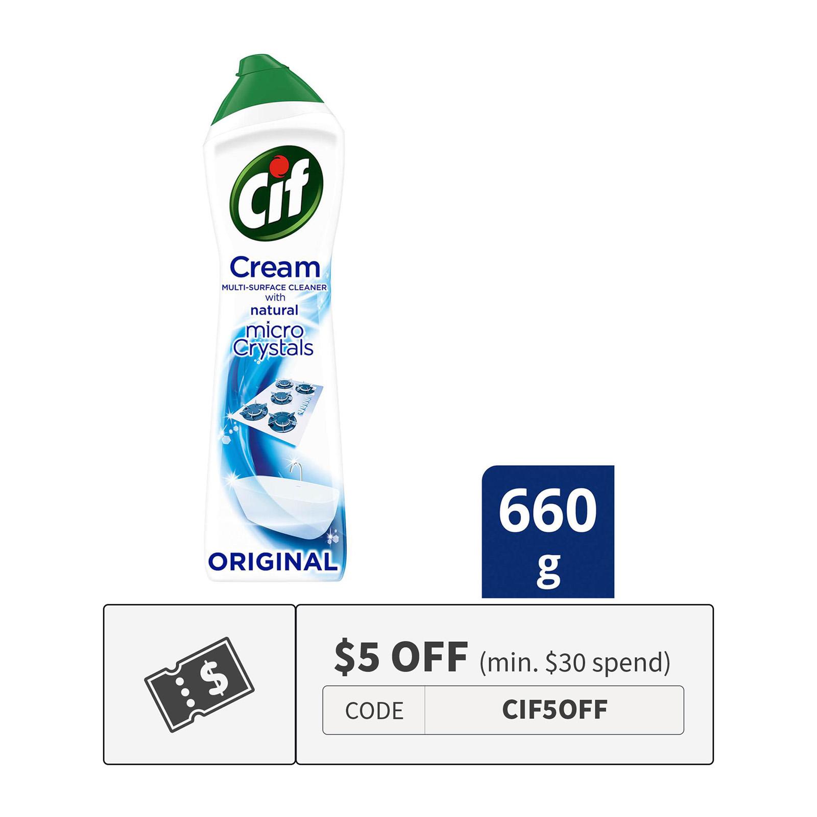 Cif Original Cream Multi-Purpose Multi-Surface Cleaner With Natural ...