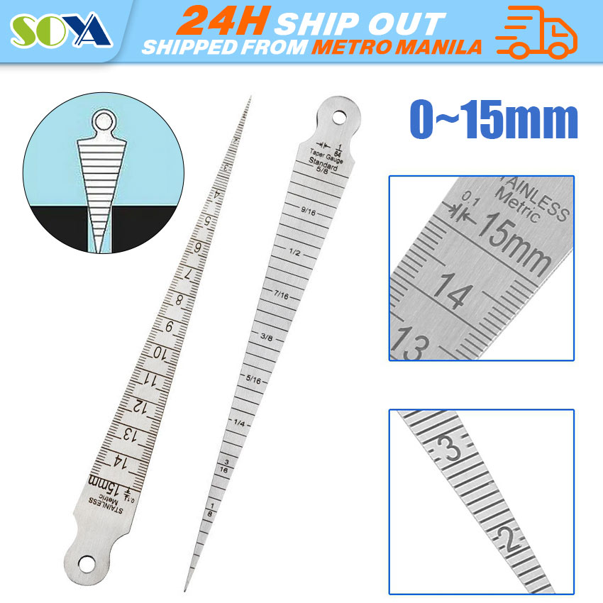 Gap Ruler Wedge Feeler Stainless Steel Hole Ruler Aperture Gauge ...