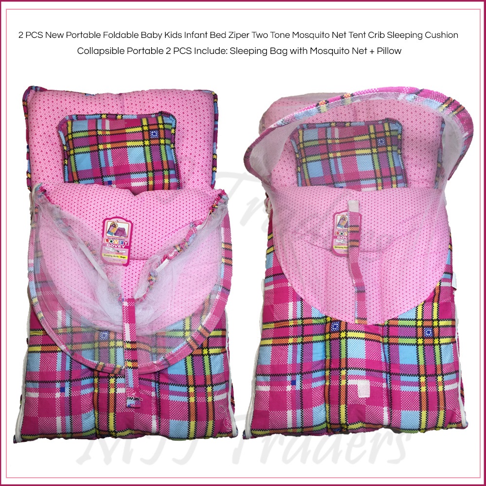 High Quality 2 PCS Two Tone Portable Fordable Baby Kids Infant Bed Dot ...