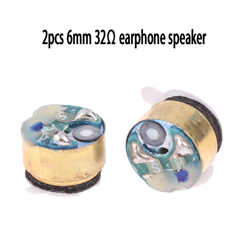2Pcs 6MM Earphone Replacement Speaker Unit Heavy Bass Earphone Speakers ...