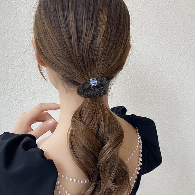 Small Fragrance Mesh Crystal Small Intestine Ring Light Luxury Head ...