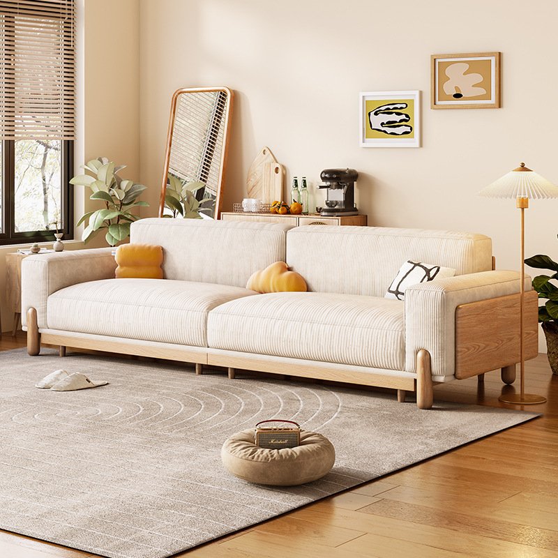 Japanese Style Solid Wood Sofa Log Style Modern Minimalist Living Room ...