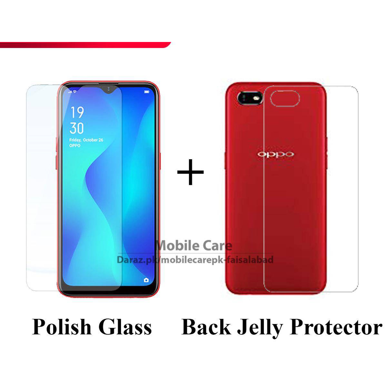 Oppo A1K Glass Protector simple Tempered Glass + Back Protection Clear ...