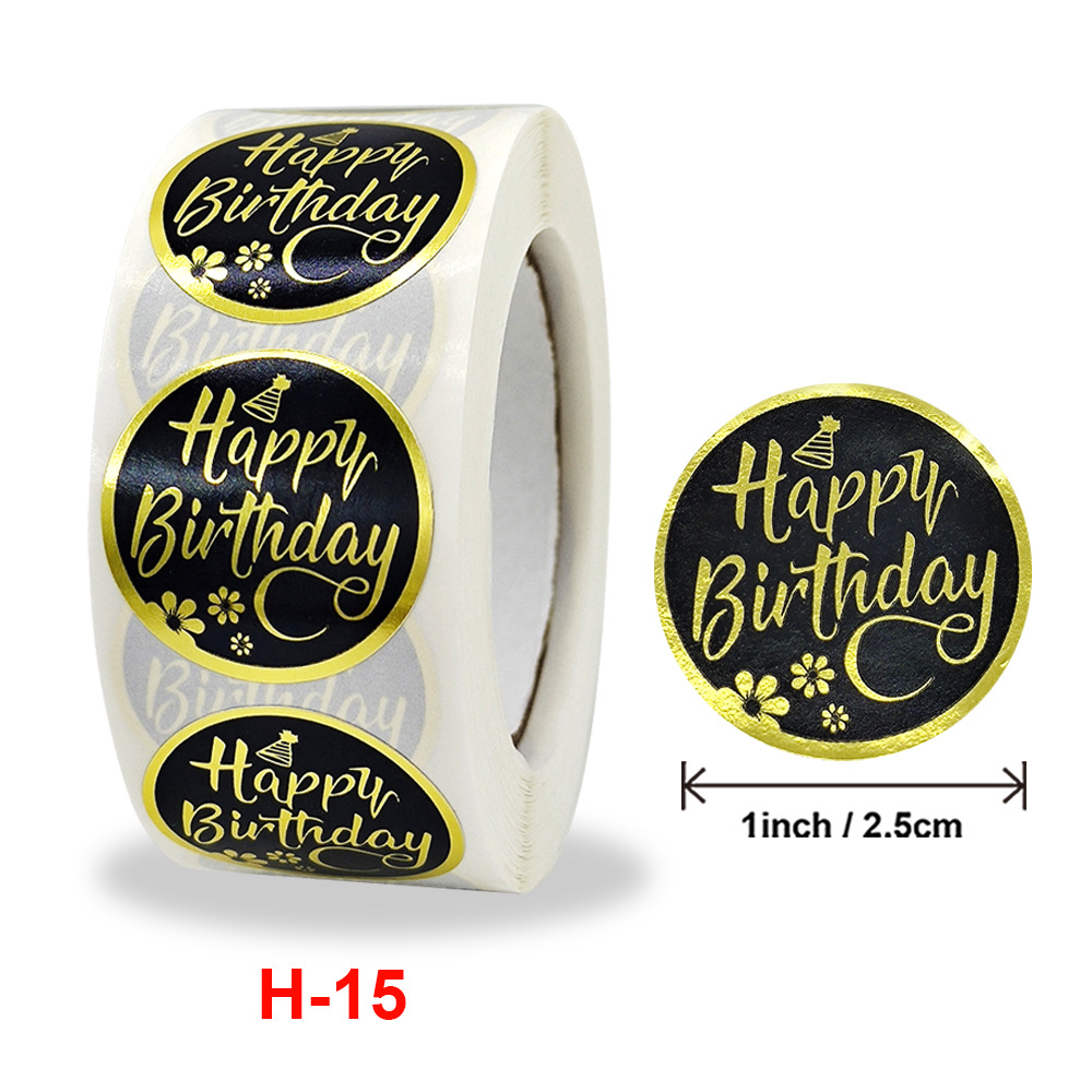 （Super Fan）500pcs/roll Happy Birthday Stickers Handmade Scrapbooking ...