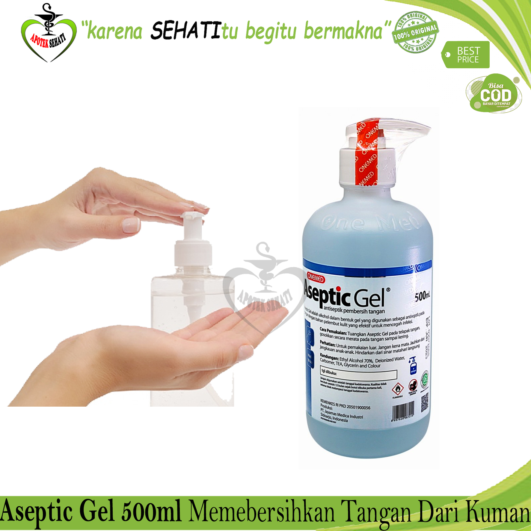 ASEPTIC GEL ISI 500 ML antiseptic | Lazada Indonesia