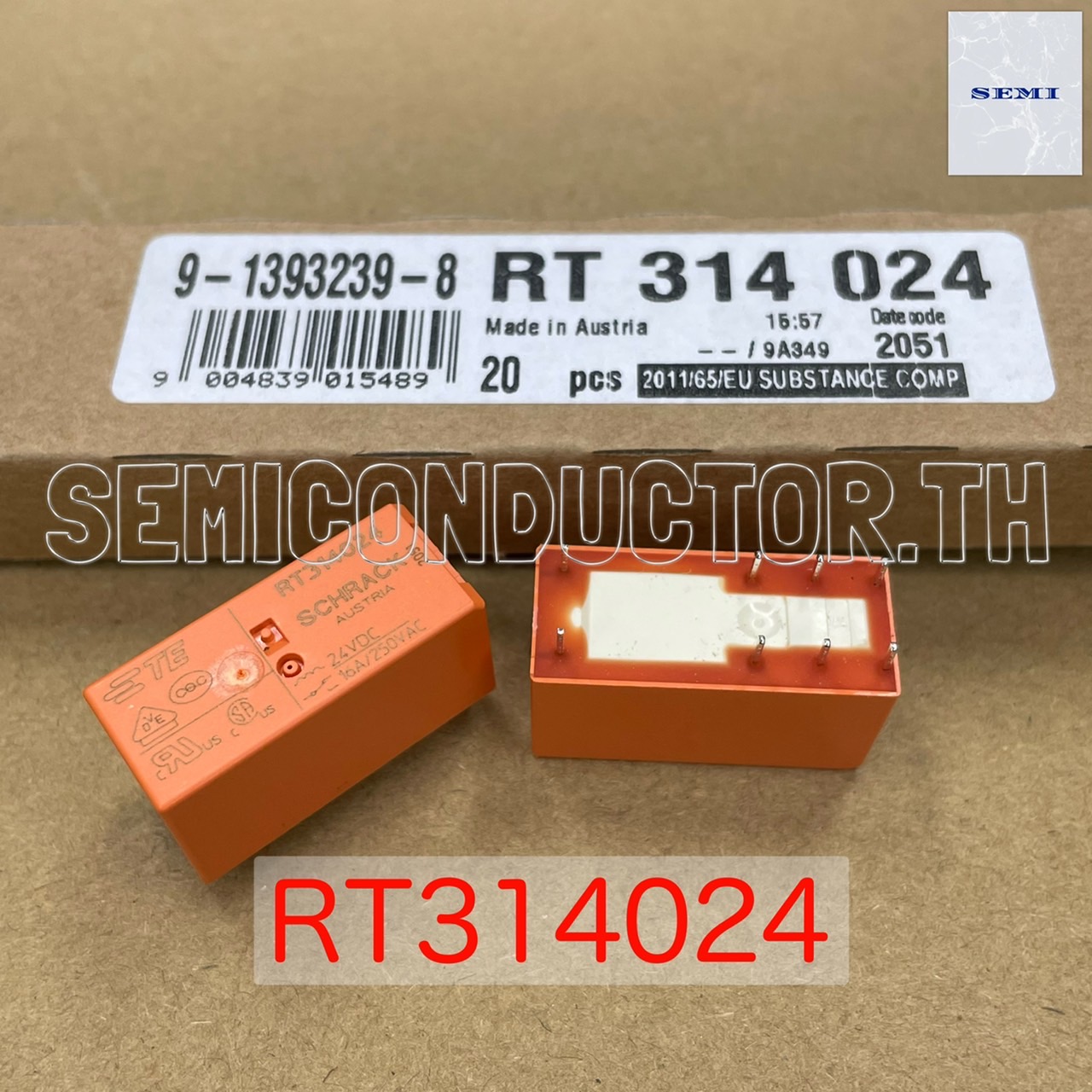 Relay SCHRACK RT314012 RT314024 รีเลย์ 12V 24V 16A 8ขา - SEMICONDUCTOR ...