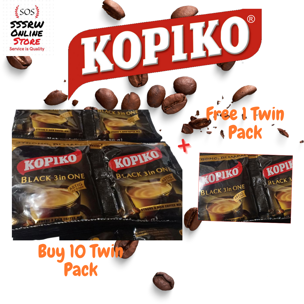Kopiko Black 10 Pieces Twin Pack 3 in 1 Get Free 1 Twin Pack Astig sa ...