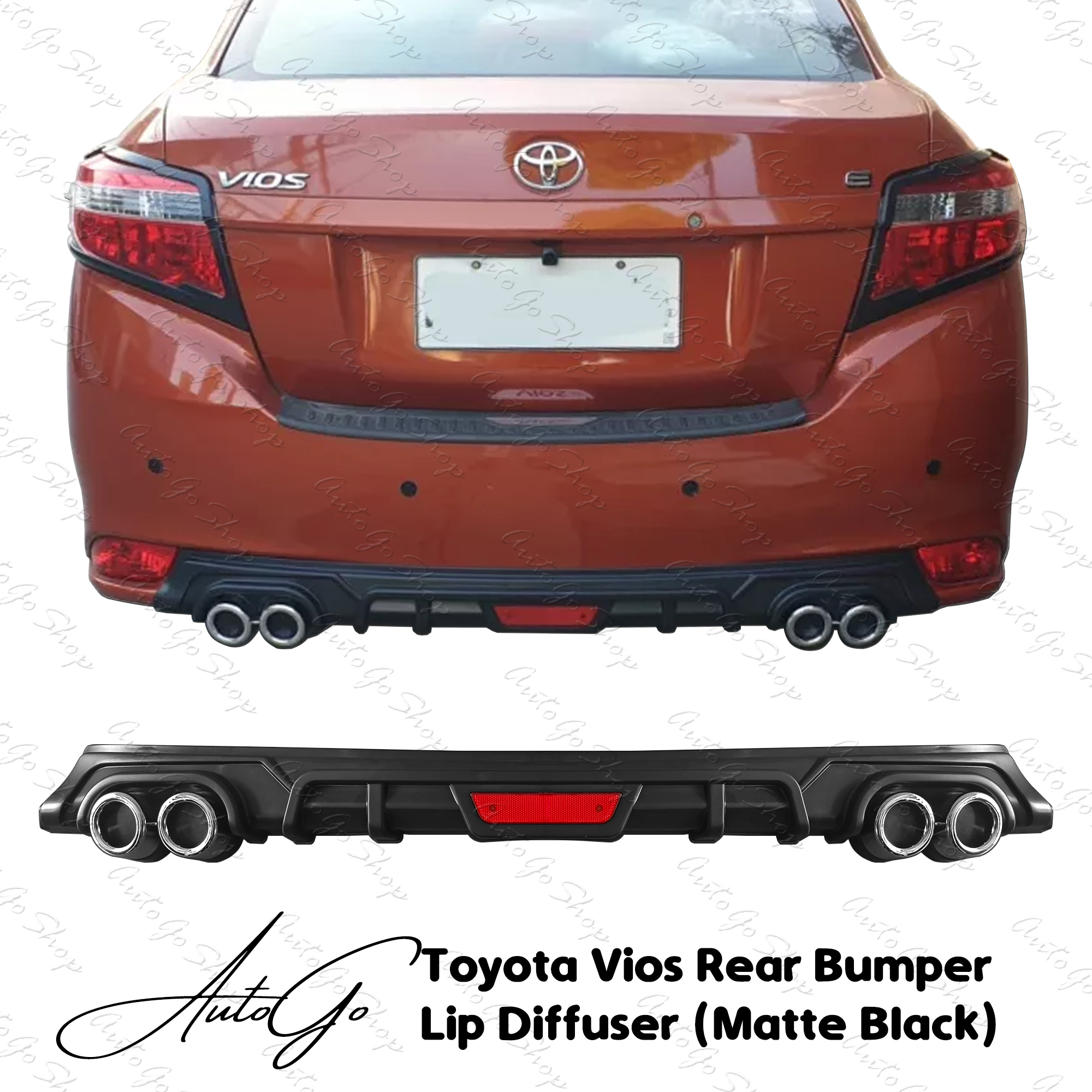 Toyota Vios 2017 3RD GEN SUPERMAN Rear Bumper Lip Diffuser (Matte Black ...