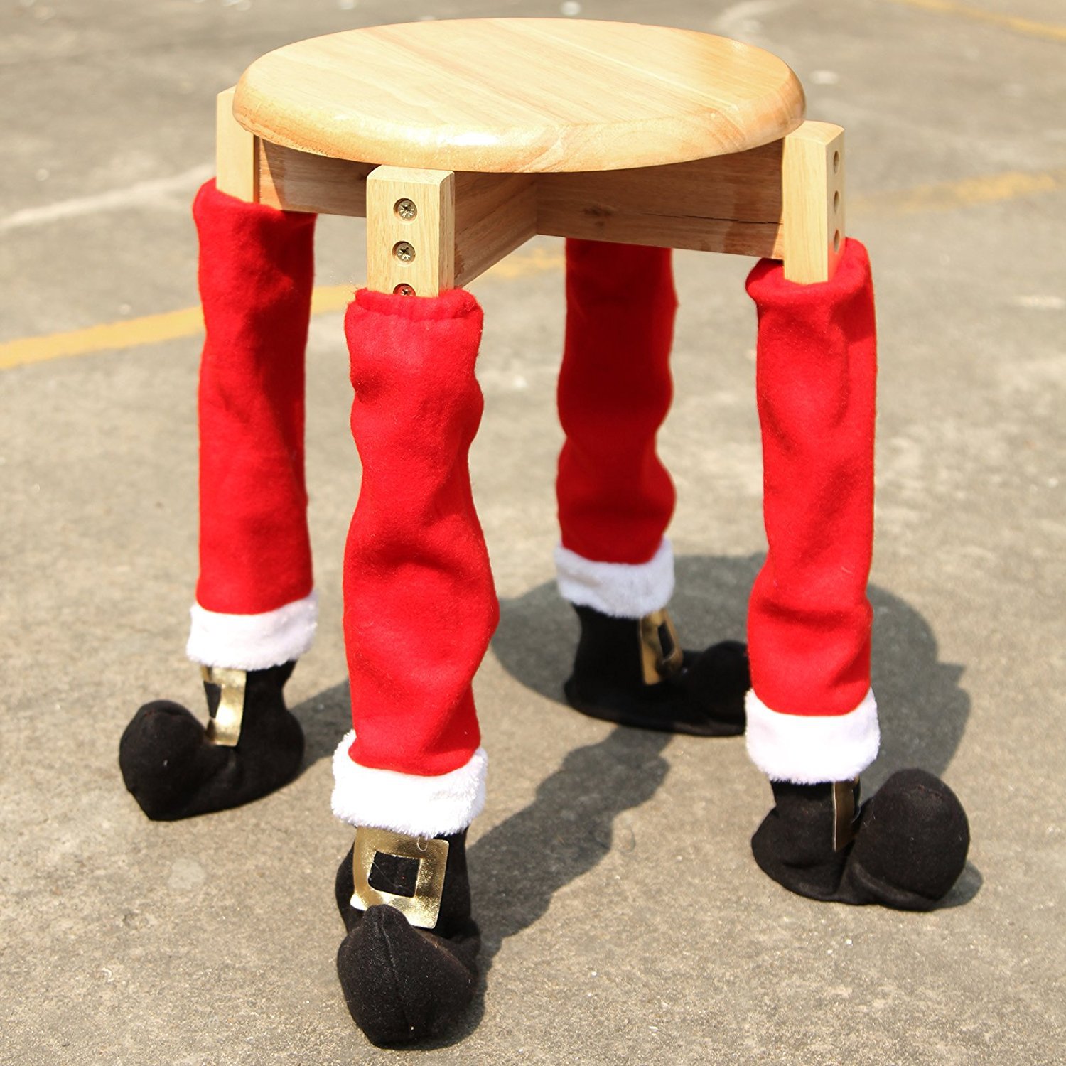 4Pcs Christmas Red New Table Chair Legs Feet Sock Sleeve Cover Floor ...