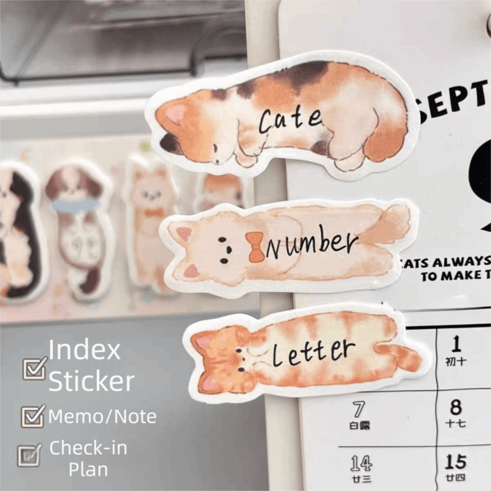 New Cartoon Animal Sticky Notes Note Mark Planner Organization Cat ...