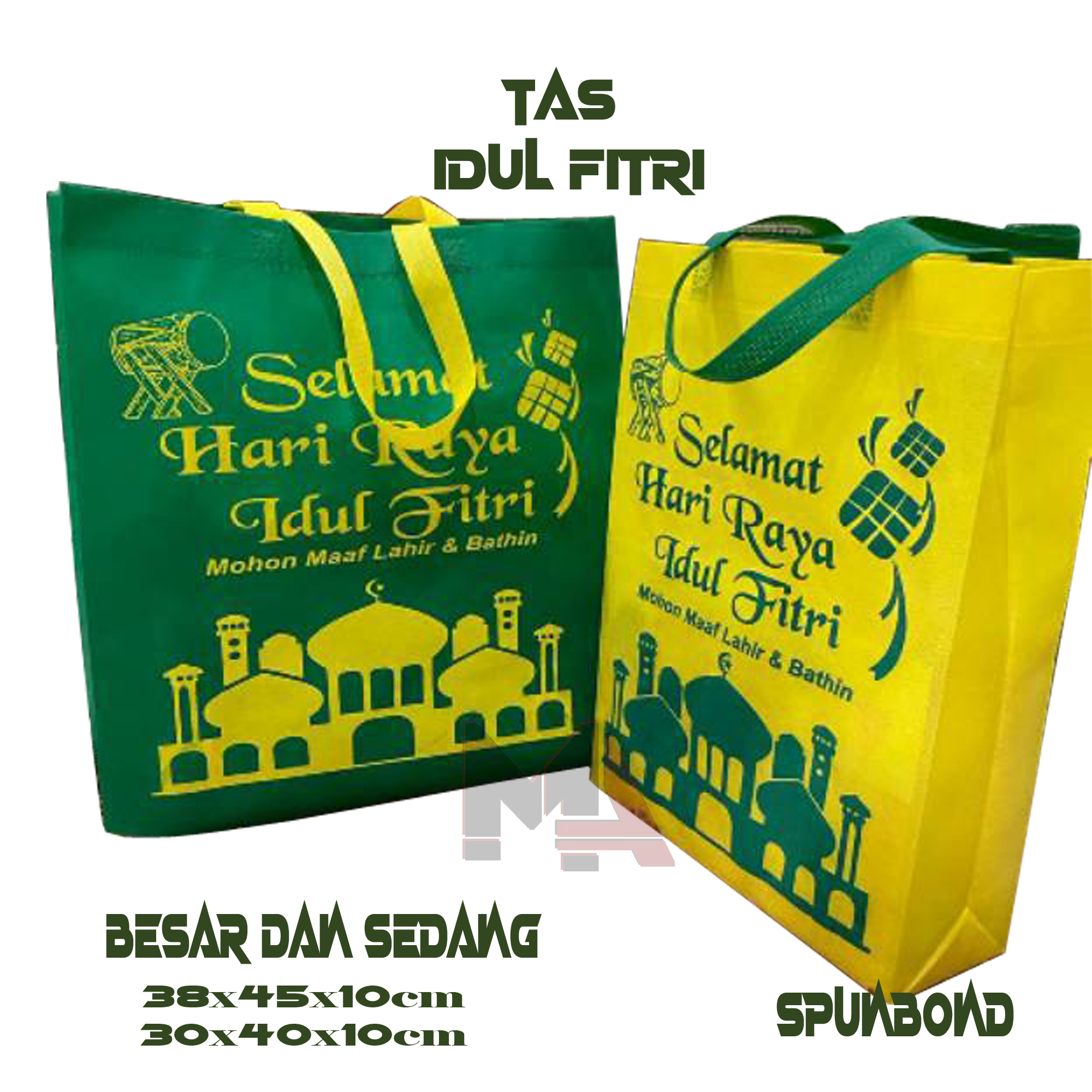 12 pcs Tas Tenteng Lebaran Tas Kain Parcel Kantong Bingkisan Idul Fitri ...