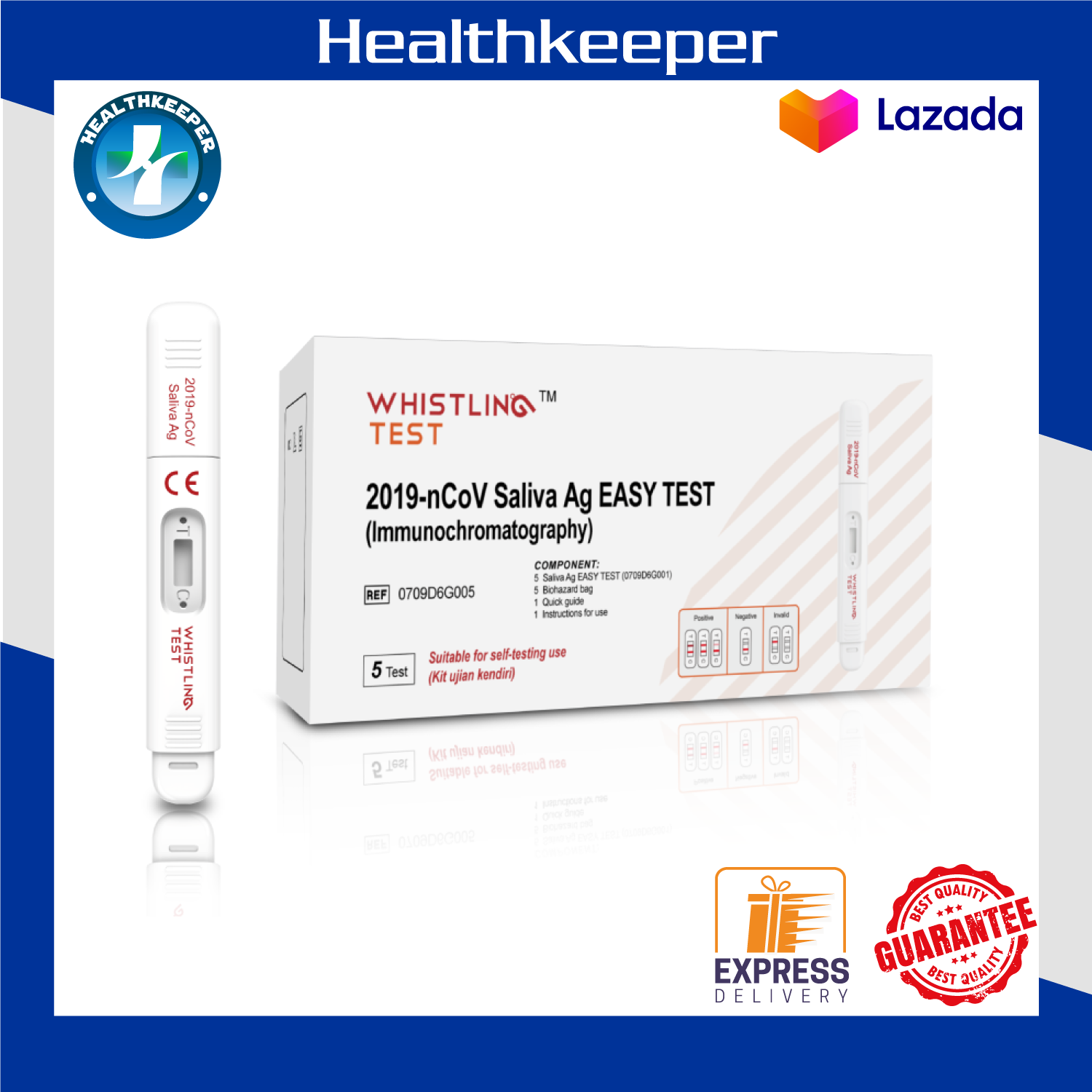 [Healthkeeper] Whistling COVID-19 Home Rapid Antigen Kit (RTK) Lollipop ...
