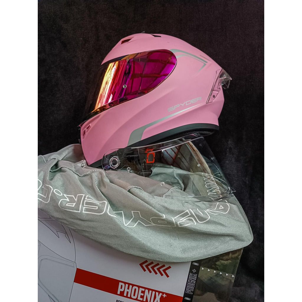 Spyder Phoenix+ v2 ( Single Visor) Built in Spoiler with Colored Visor ...