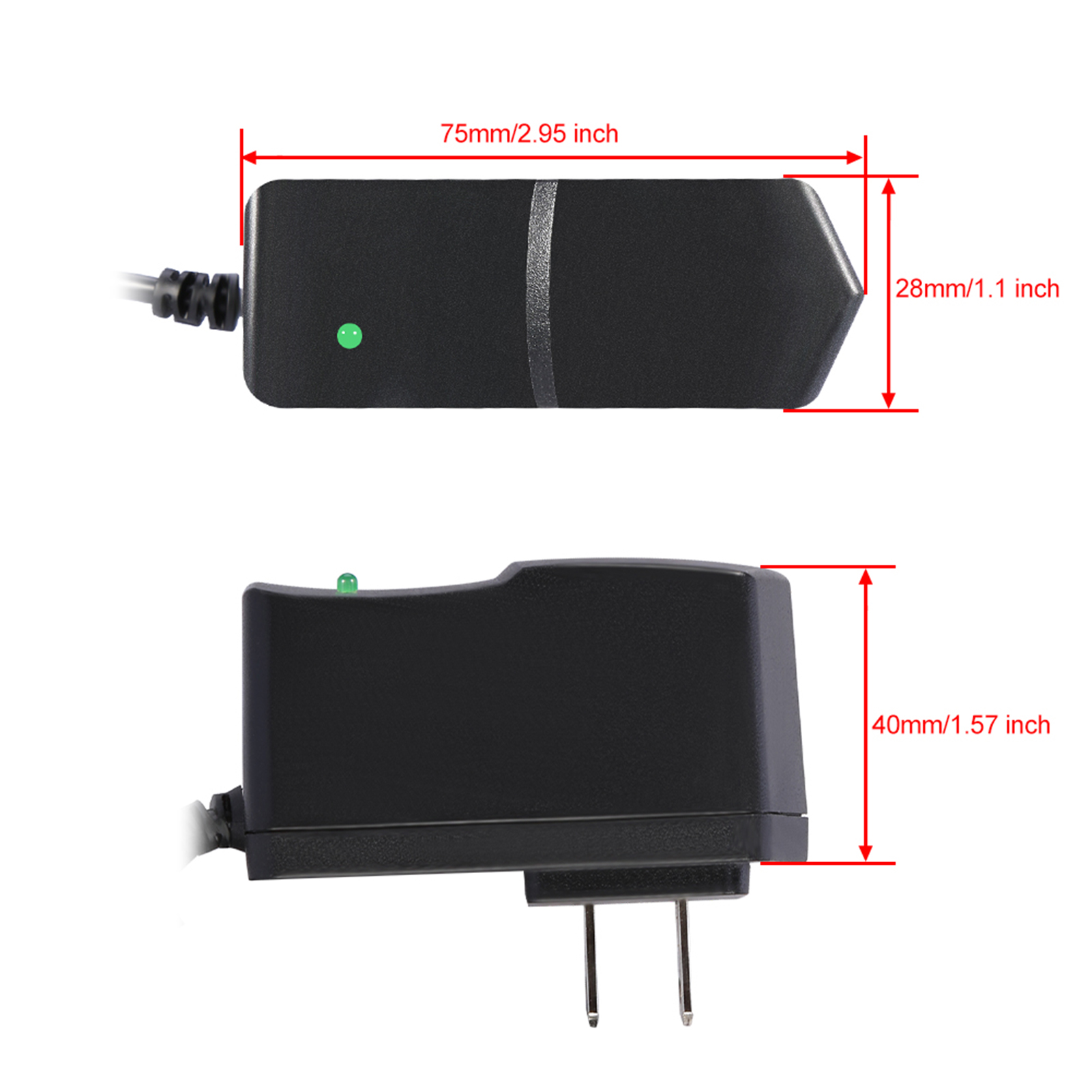 DC 9V 1A 1000mA อะแดปเตอร์ชาร์จไฟแบบติดผนัง (ปลั๊ก 2 ขา / สาย 100 ซม. ...