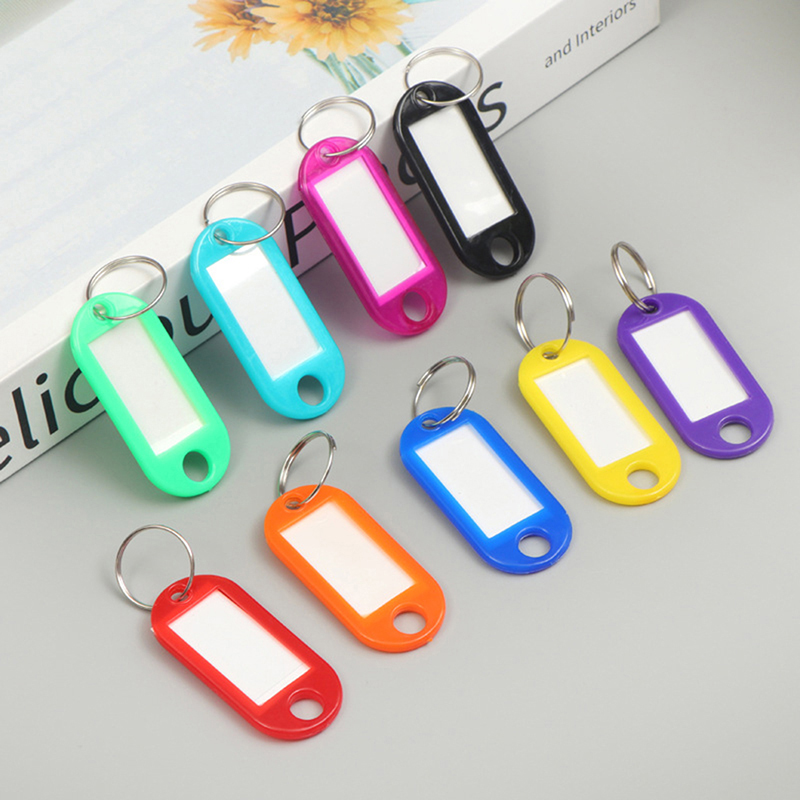 50Pcs Colorful Keychain Key Tag Label ID Name Room Address TEL Number ...