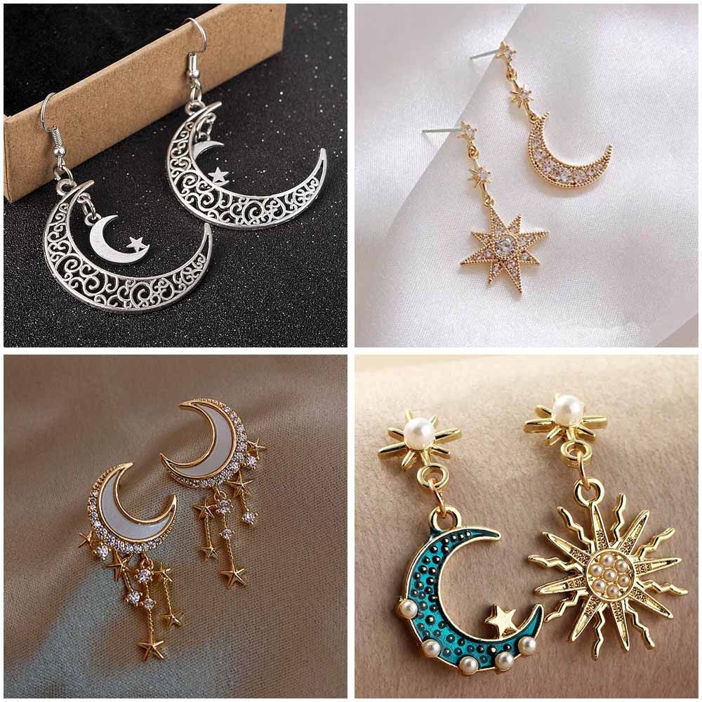 JAYQQ สไตล์ INS ดาว S925เข็ม หรูหรา เครื่องประดับต่างหู ต่างหูสำหรับผู้หญิง ต่างหูห้อย ต่างหูสต ...