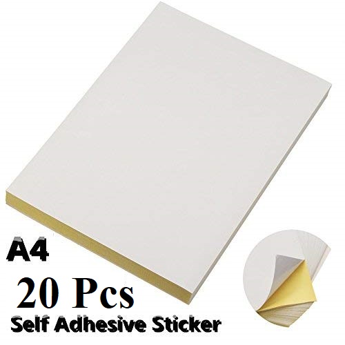 White Matt Sticker Papers 100/50/20 Pieces A4 Size (210 x 297 mm - Matt ...