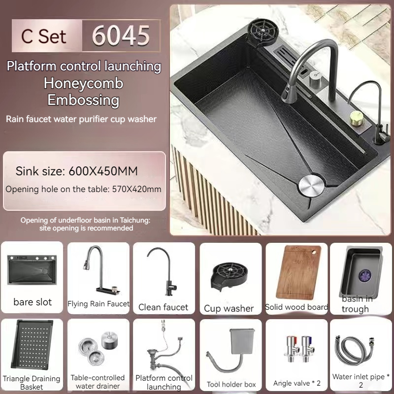 Nano Kitchen Sink Basin Vegetable Washing Basin Kitchen Stainless Steel ...