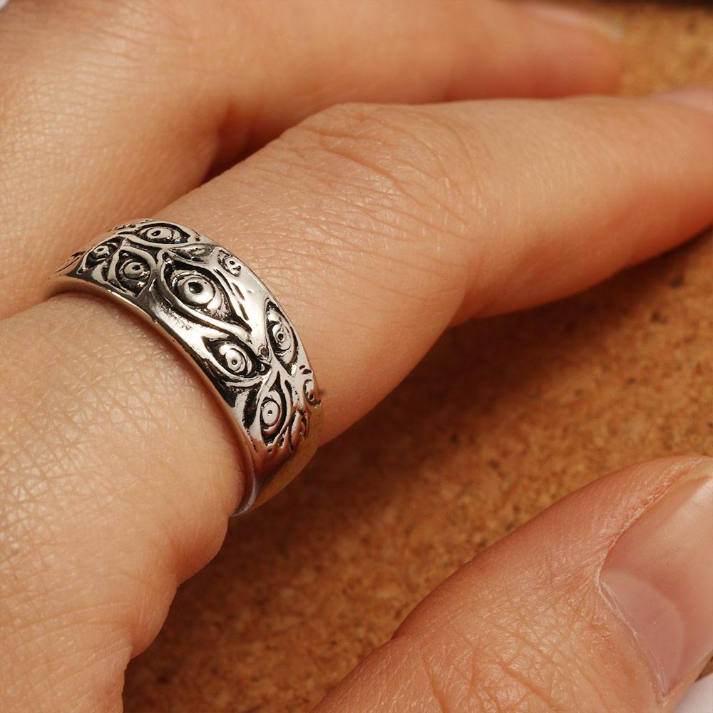 Gift Vintage Rock Men Hip Hop Punk Multi Size Color Carved Eyes Ring ...
