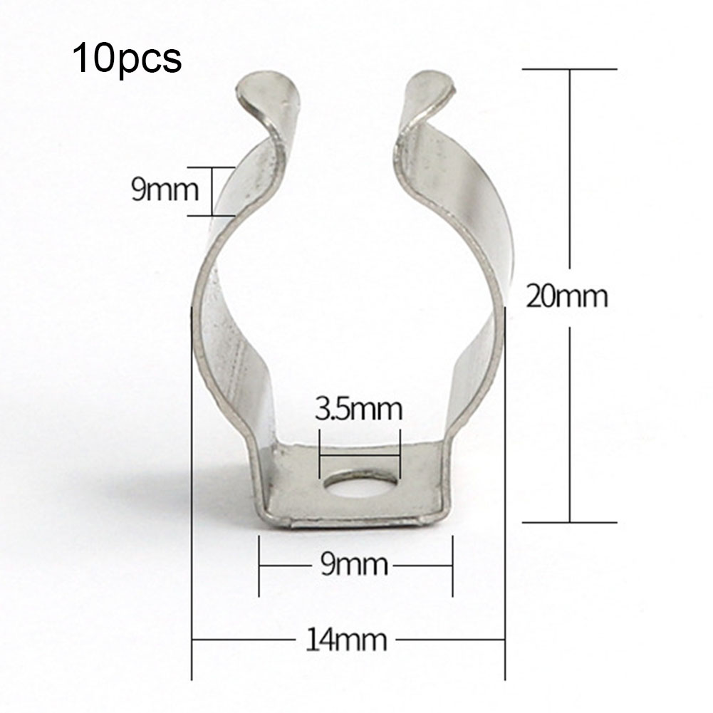 10pcs Tool Spring Terry Clips Open Type Silver For Garages Sheds Patios ...