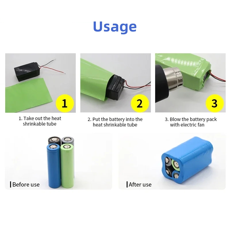 Pvc Shrinkable Tubing Width 66~130mm 18650 Lithium Heat Shrinktube Film ...