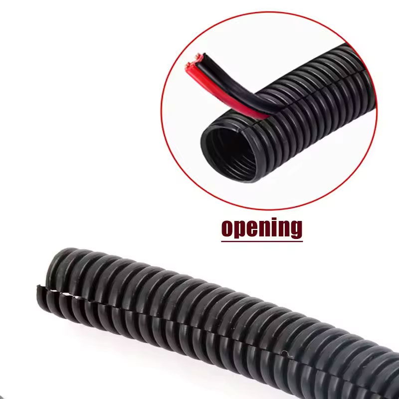 1/2/5M Corrugated Threaded PP Wire Conduit Convoluted Tubing Wire ...