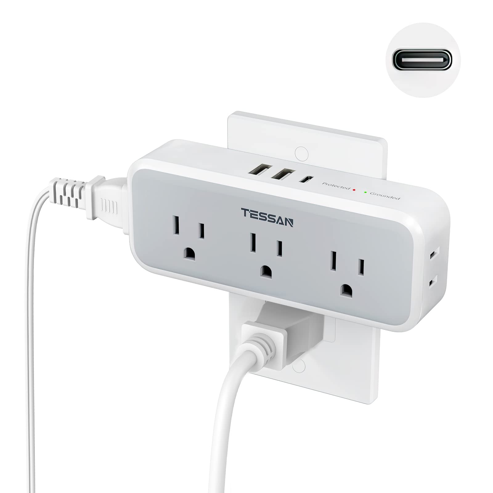 【NaturalHaven】Tessan Multi Plug Outlet With 5 Outlets 3 Usb 1 Usb C ...