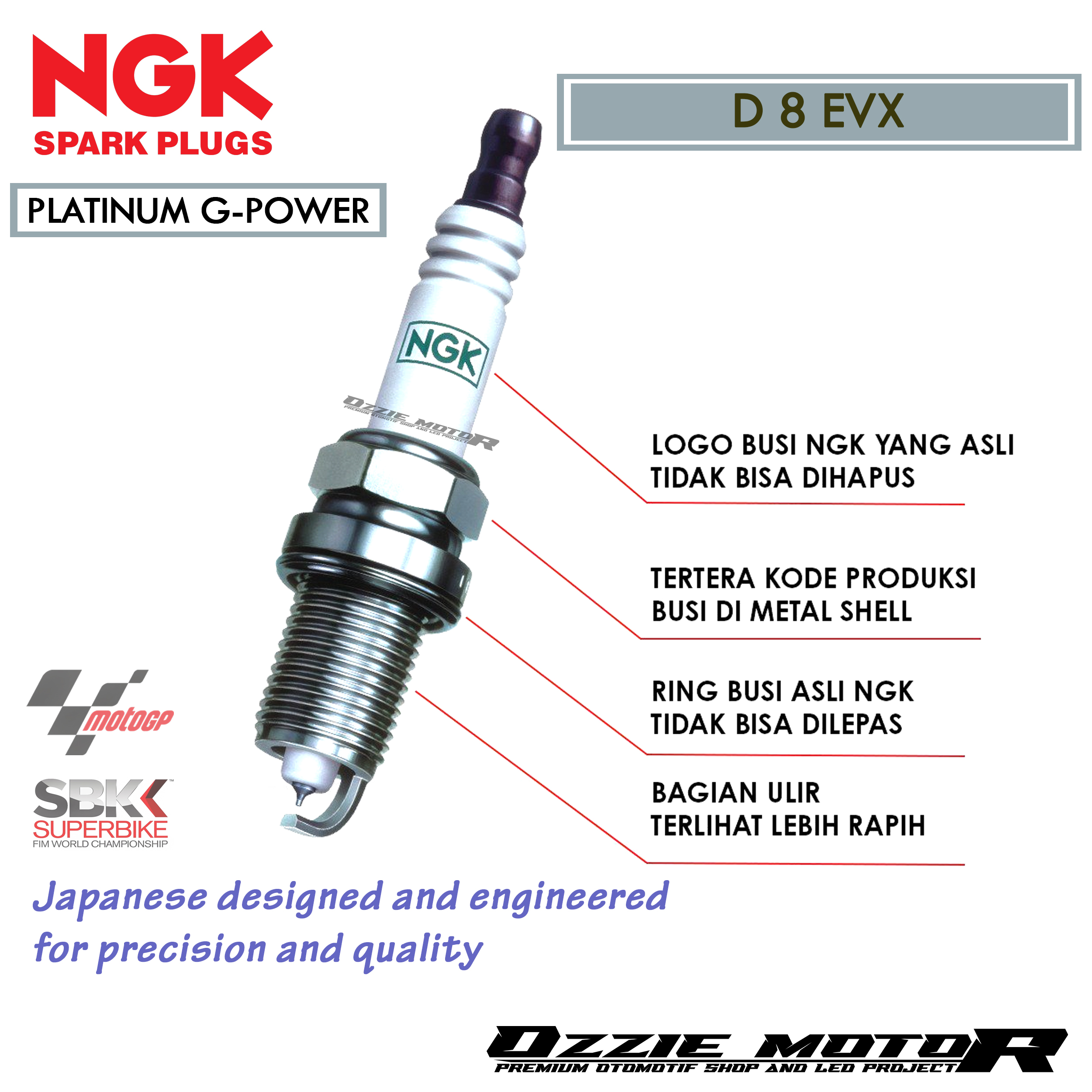 BUSI MOTOR NGK PLATINUM G-POWER D8EVX ORIGINAL MADE IN JAPAN | Lazada Indonesia