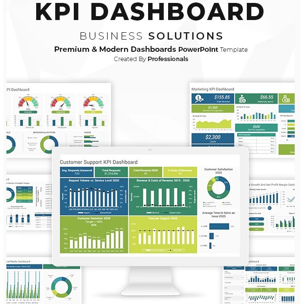 Business KPI Dashboard PowerPoint Presentation Premium Templates ...