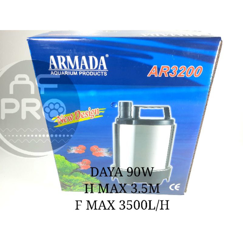Pompa air mancur kolam Hidroponik ARMADA AR 3200 Submersible pump ...