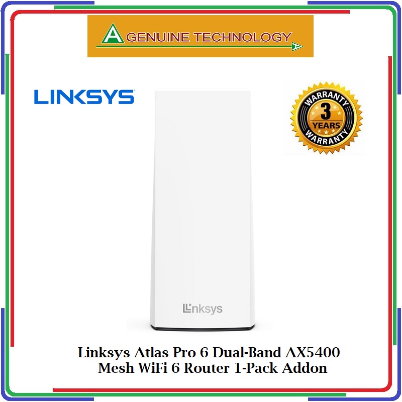 Linksys Atlas Pro 6 MX5501 Dual-Band AX5400 Mesh WiFi 6 Router 1-Pack ...