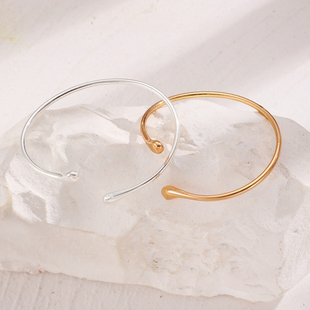 Enacolor Minimalism Water Drop Opening Armband Bangles for Women Girl ...