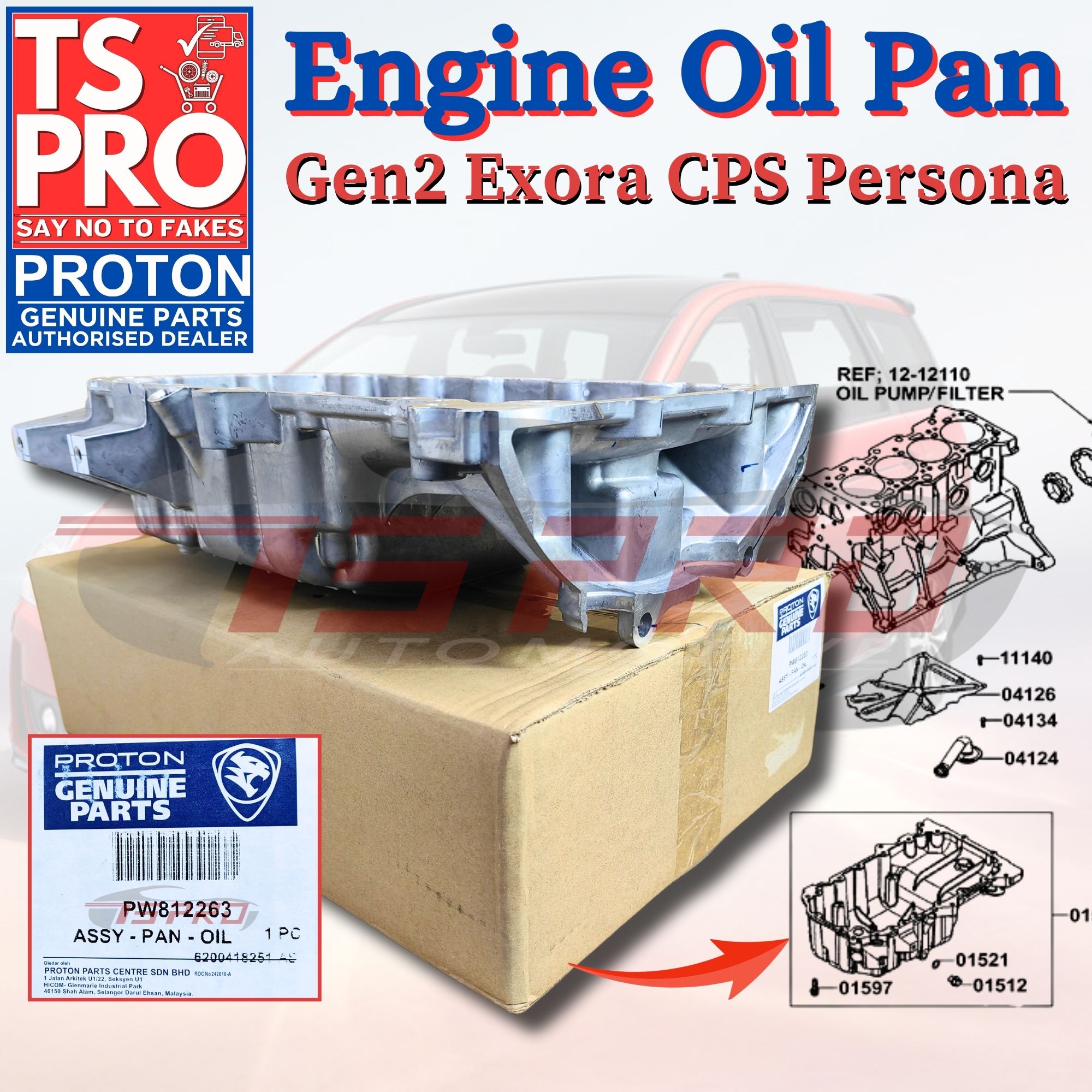 Proton Gen2 Exora CPS Persona Genuine Engine Oil Pan Sump Minyak Kuali ...