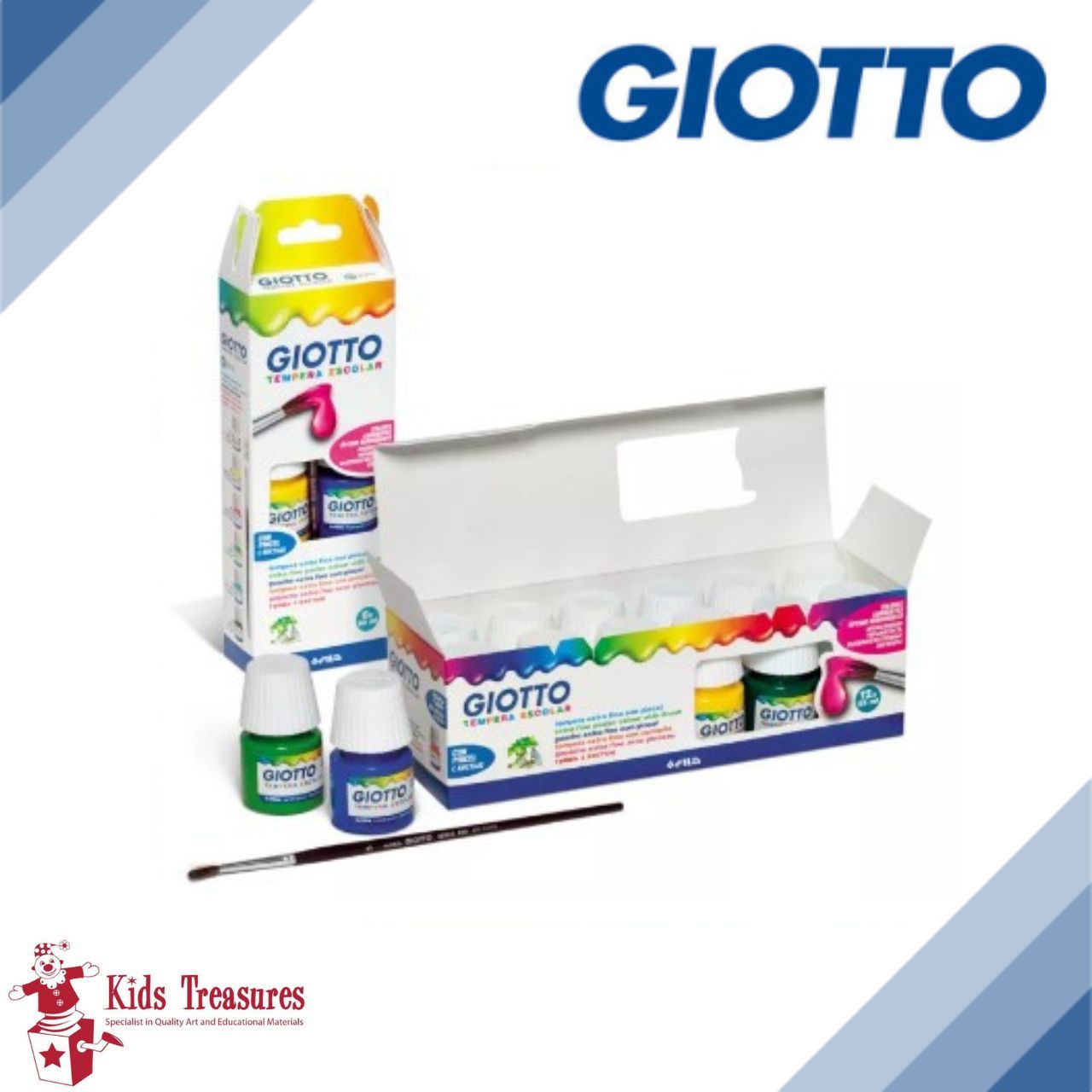 Giotto Washable Paint Pot 12 colors x 25ml with Paint Brush | Lazada ...