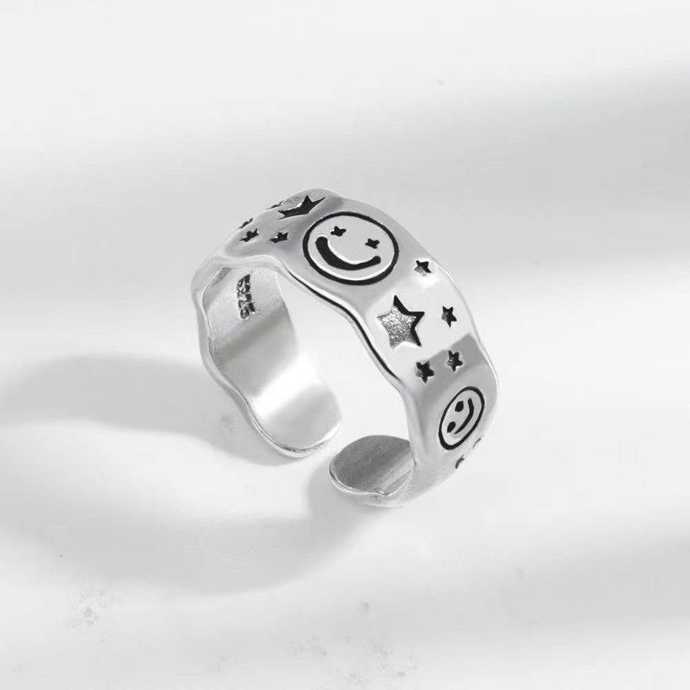 【I was hyped up】Smiley Star Instagram Style Copper Ring Women's ...