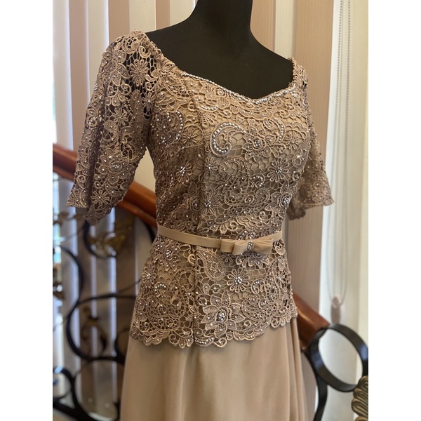 Taupe/Mocca 3/4 Mother of the Bride Gown/ Secondary & Principal Sponsor ...