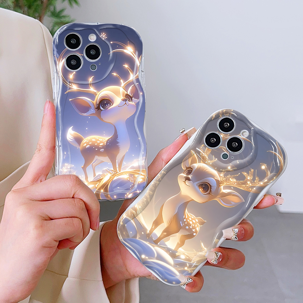 UCUC for Samsung A36 A56 5G Back Cover Mini Deer Texture Wavy Edge Soft ...