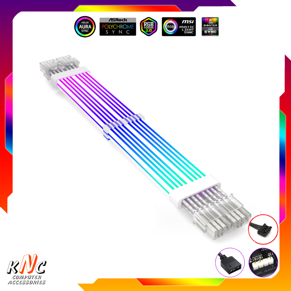 Dây Nguồn Nối Dài 24Pin Mainboard Led 5v ARGB PSU EXTENSION Sáng 4 Mặt ...