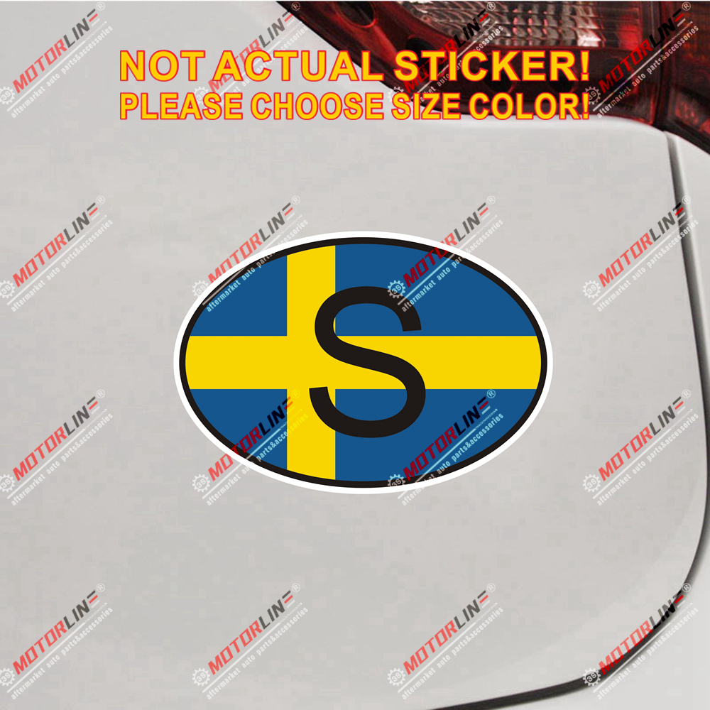 【Exclusive Offer】Sweden S Oval Country Code Decal Sticker Swedish Flag ...