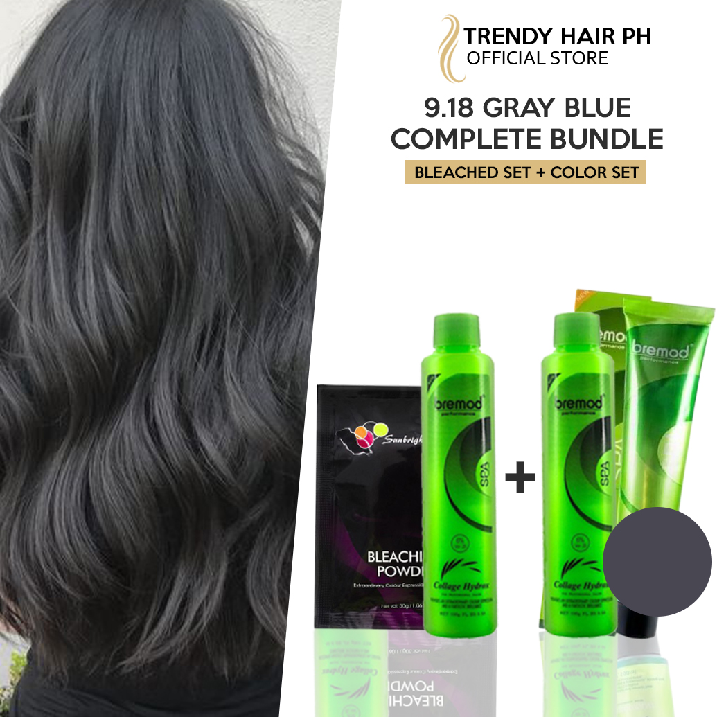 Original Bremod 9.18 GRAY BLUE COMPLETE BUNDLE / Bleaching Set + Color ...