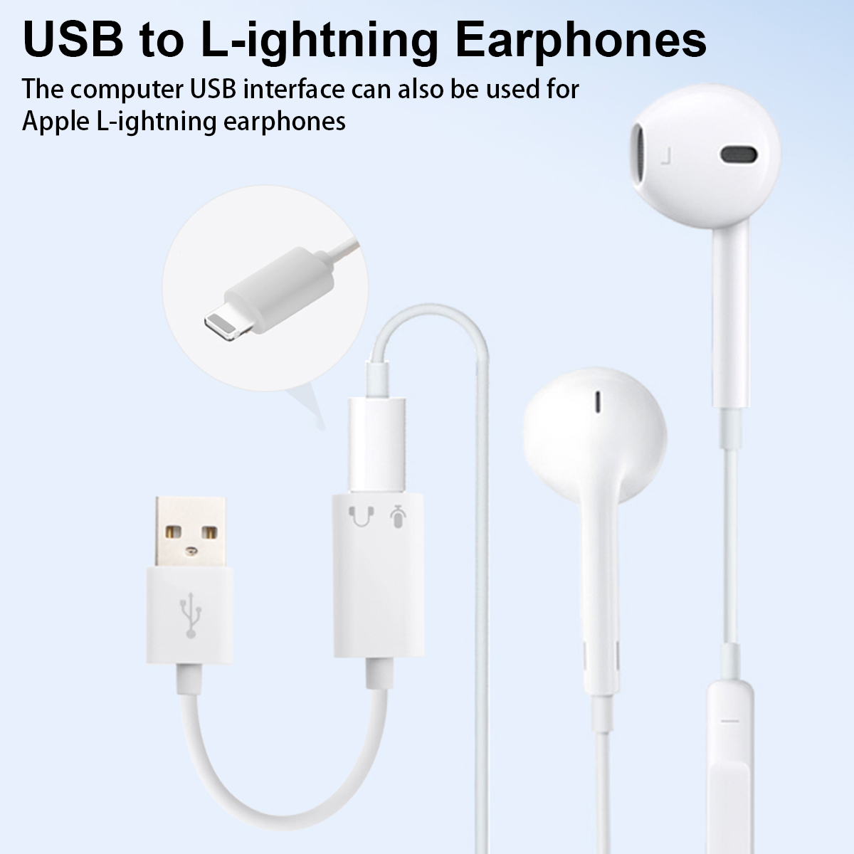 FONKEN USB A to iOS Audio Adapter Cable USB Male to iOS Female ...