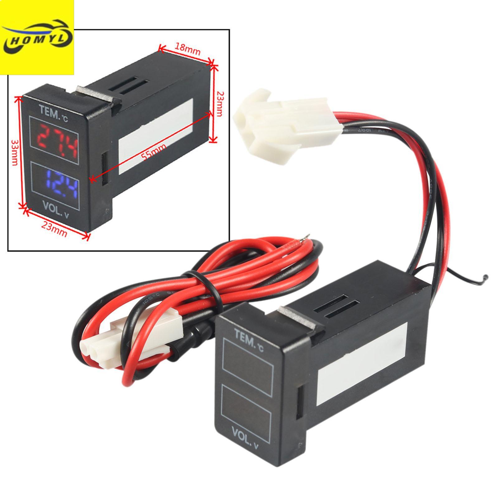 Homyl Digital Voltage Temperature Display Meter Car LED Gauge Monitor ...