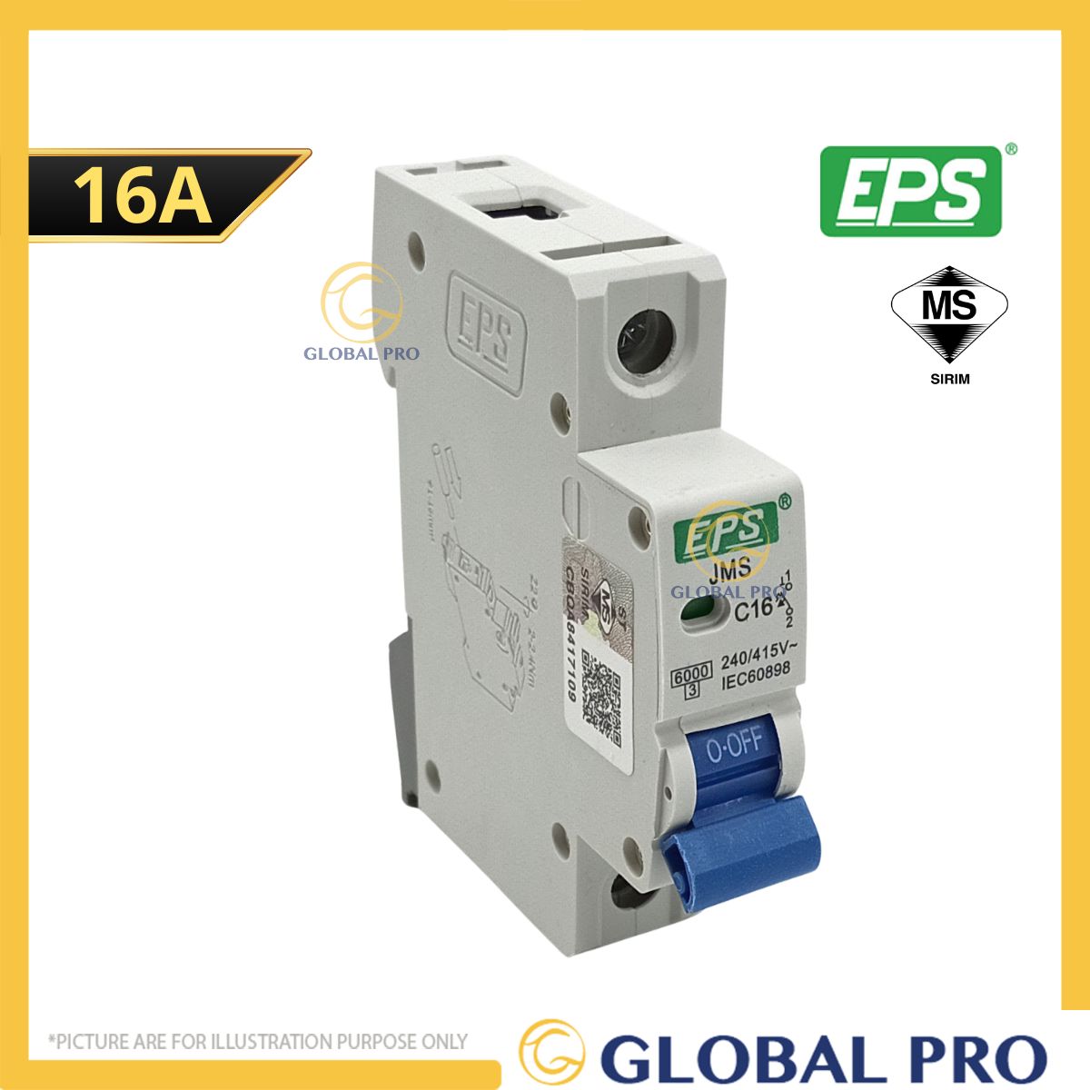 SIRIM EPS 1 POLE MCB 1 Pole Miniature Circuit Breaker MCB DIN Rail ...