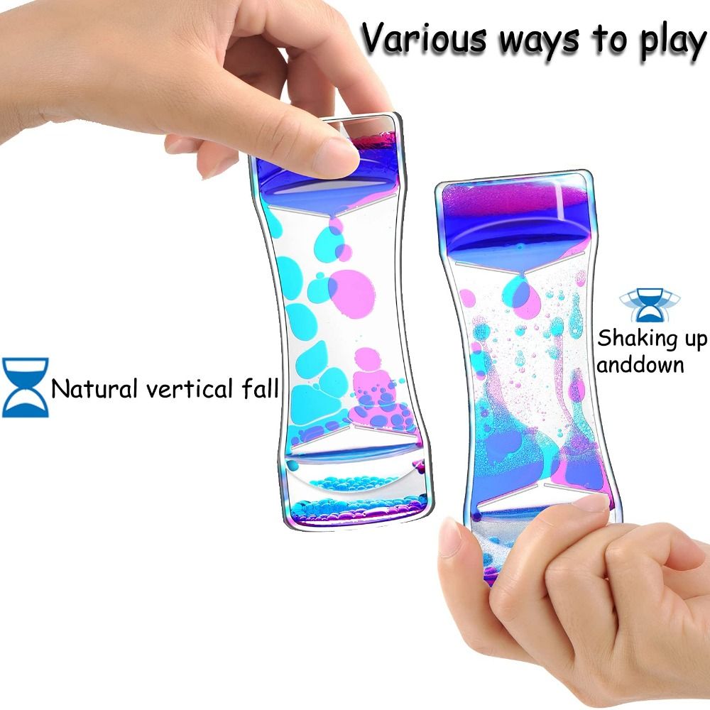 Calming Visual Double Colors Oil Hourglass Timer Acrylic Descending ...