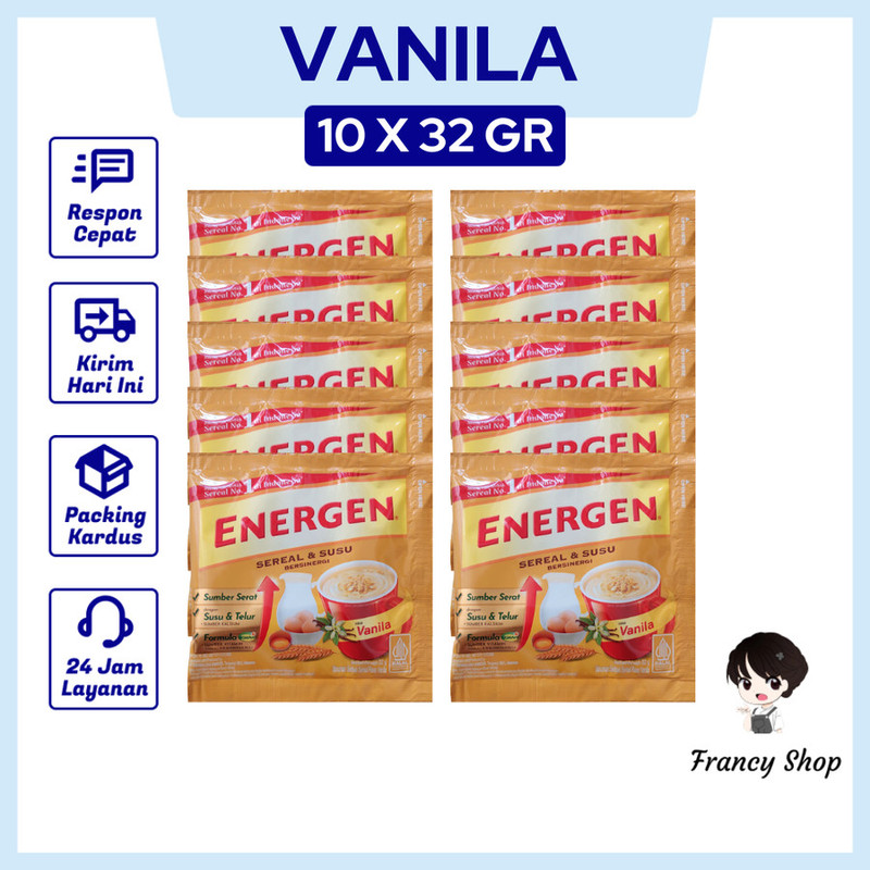 Sereal Energen Rasa Vanilla Sachet 1 Renteng 32 gr x 10 pcs | Lazada ...