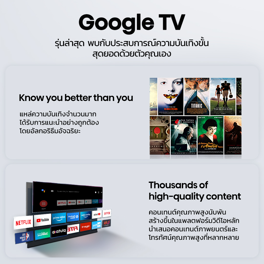 New Hisense ทีวี 65 นิ้ว 4K 65E7H UHD Google MEMC Smart TV Google ...