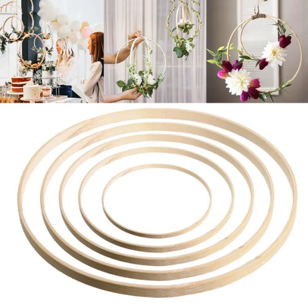 Wreath Frame Round Bamboo Circle Bamboo Hanging Flower Wreath Ring 10 ...